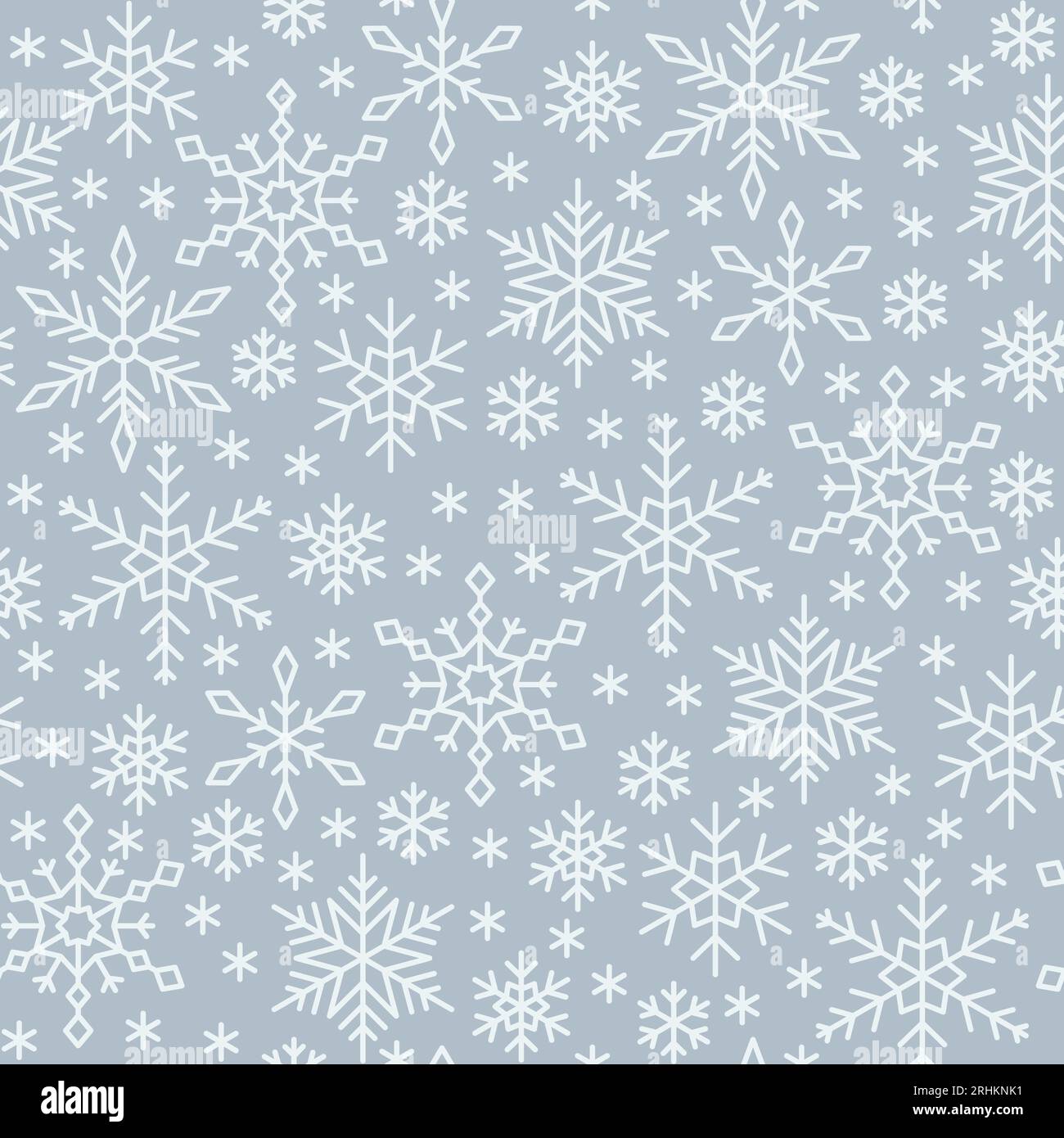 Snowflake line seamless pattern. Layered winter season ornate star ...