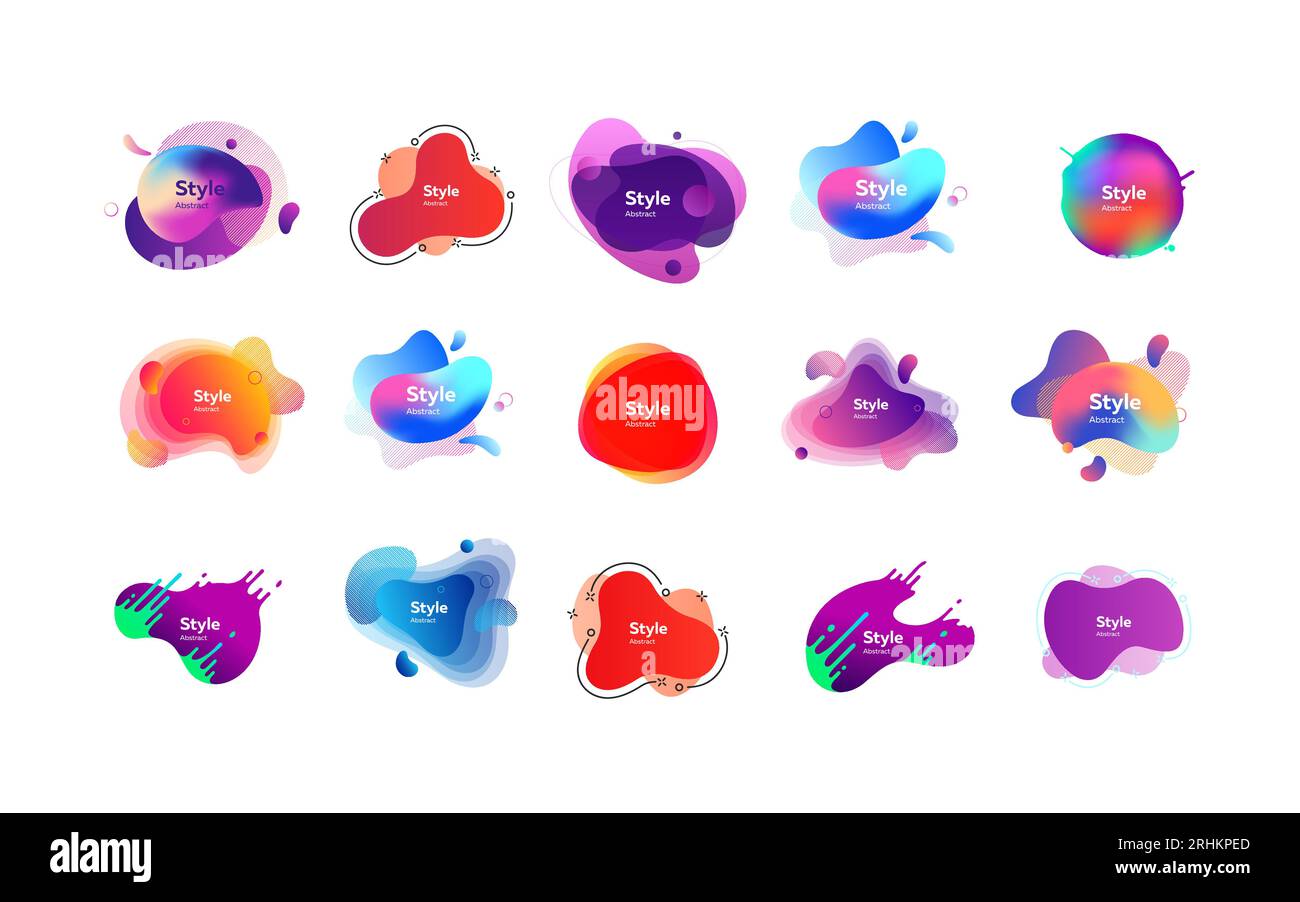 Set of splashing abstract graphic elements Stock Vector Image & Art - Alamy