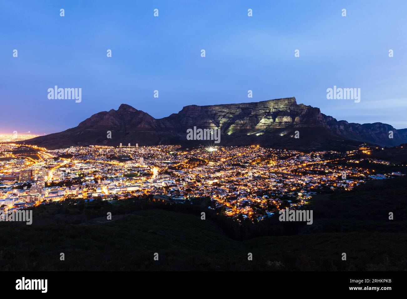 View From Table Mountain At Night