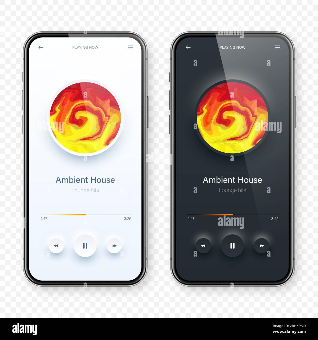 Online audio player user interface, smartphone app UI design. Music ...