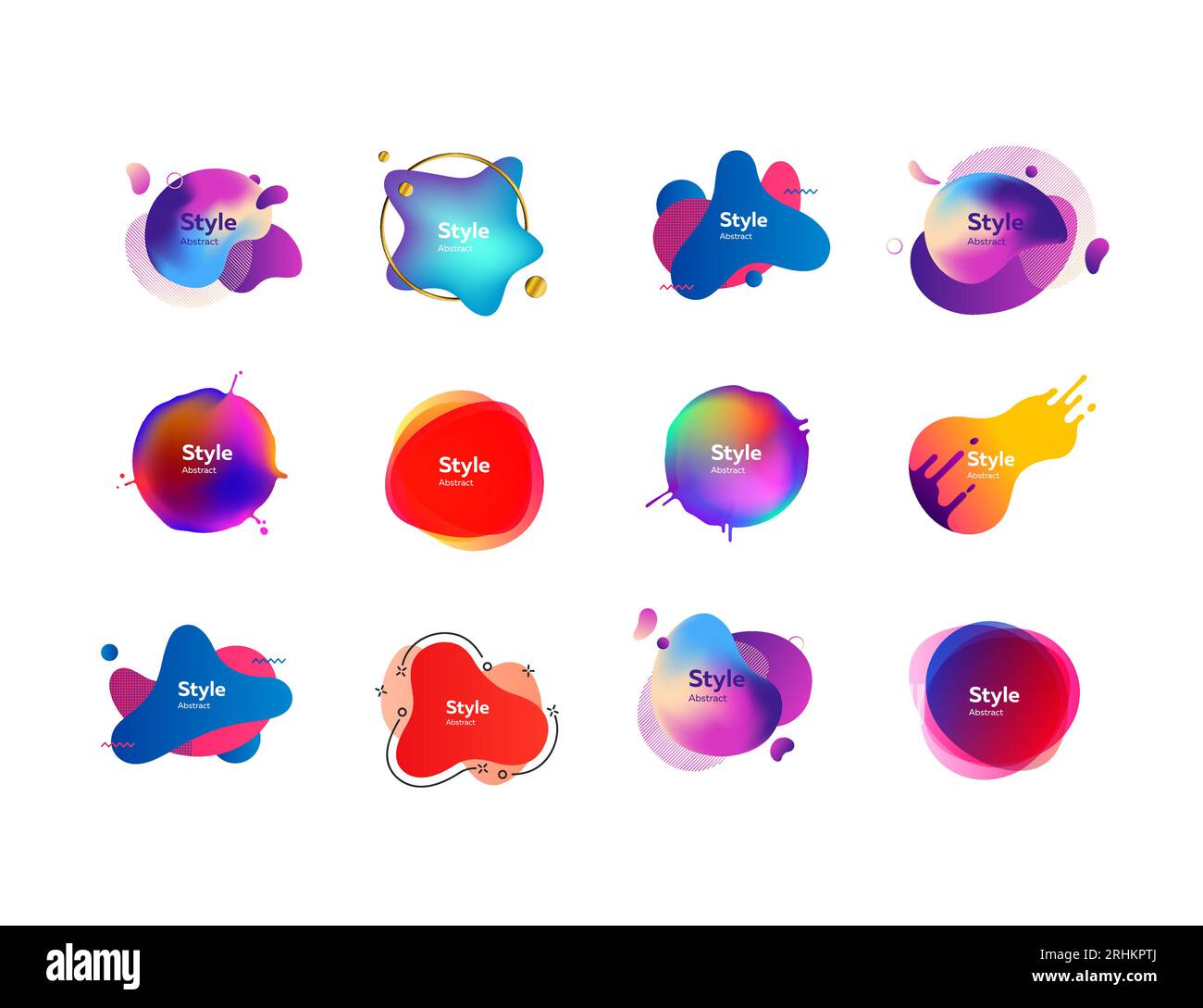 Set of creative multi-colored bubble-shaped objects Stock Vector Image ...