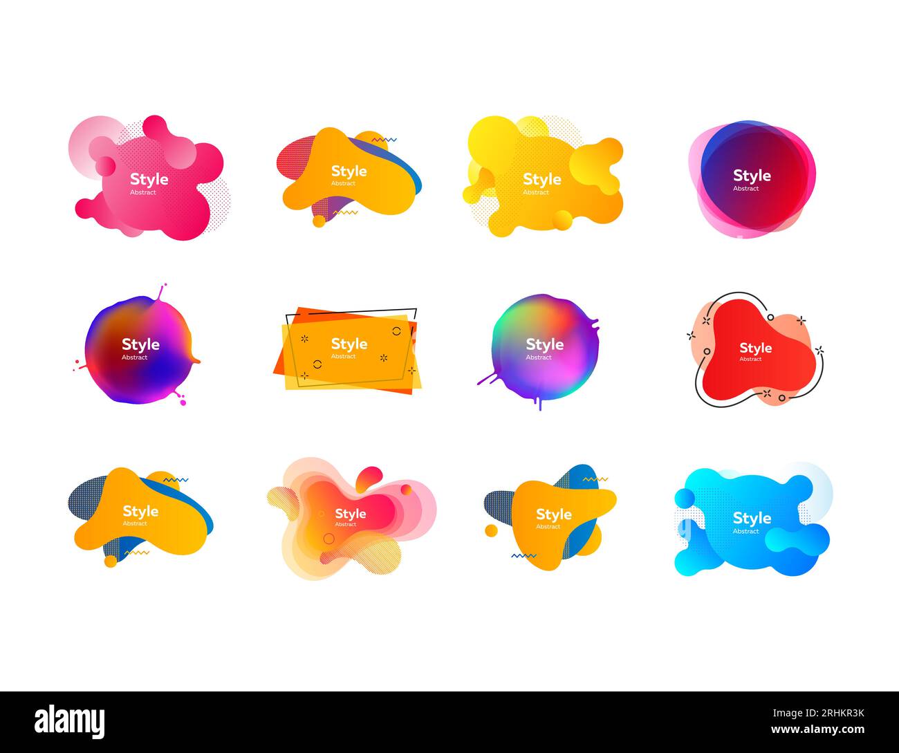 Set of vibrant liquid shapes for presentation Stock Vector Image & Art ...