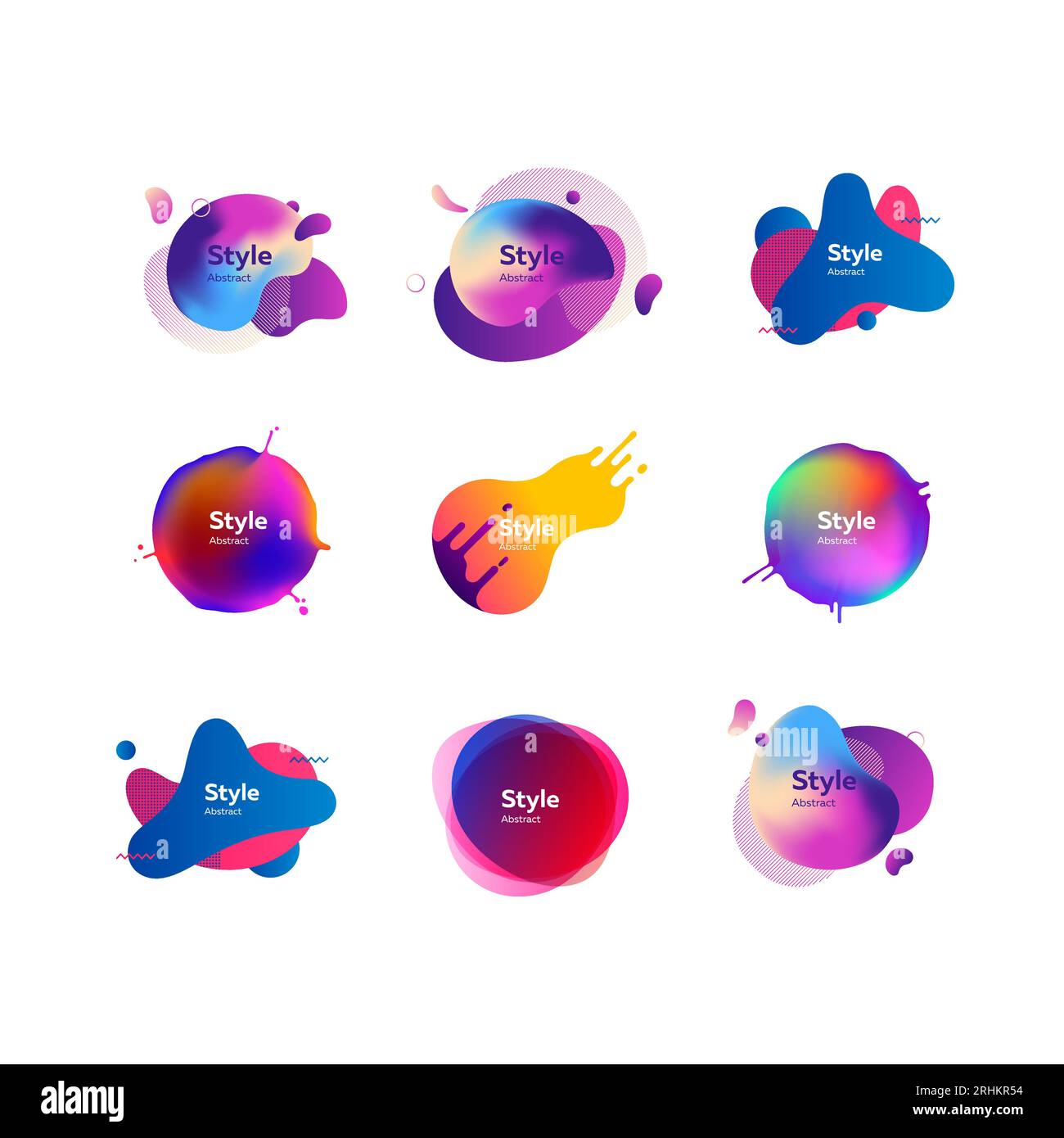 Set of creative multi-colored bubble-shaped objects Stock Vector Image ...