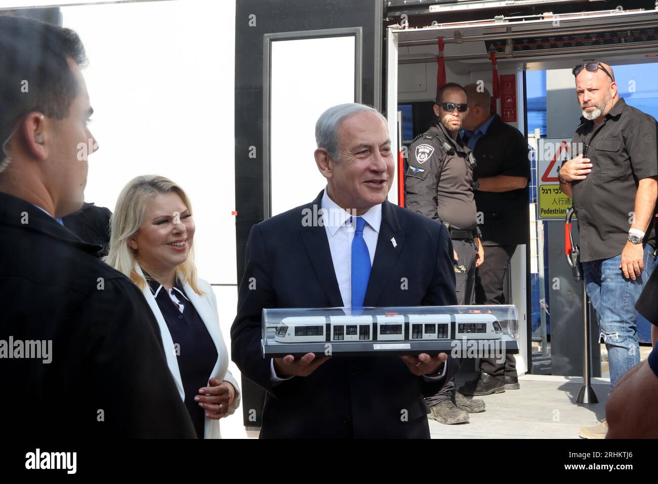 Petah Tikva, Israel. 17th Aug, 2023. Israeli Prime Minister Benjamin ...