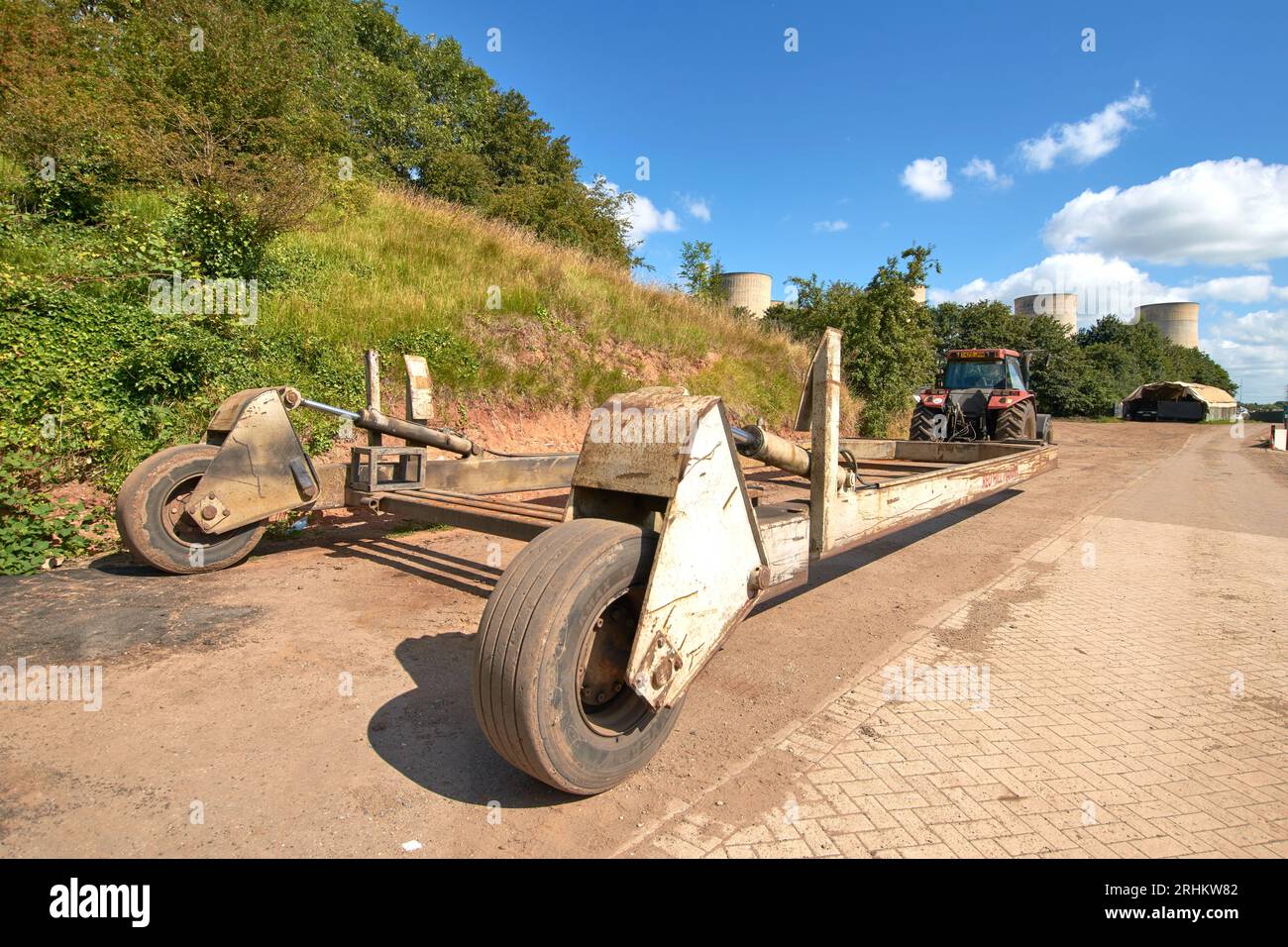 Tractor towing a large boat trailer Stock Photo - Alamy