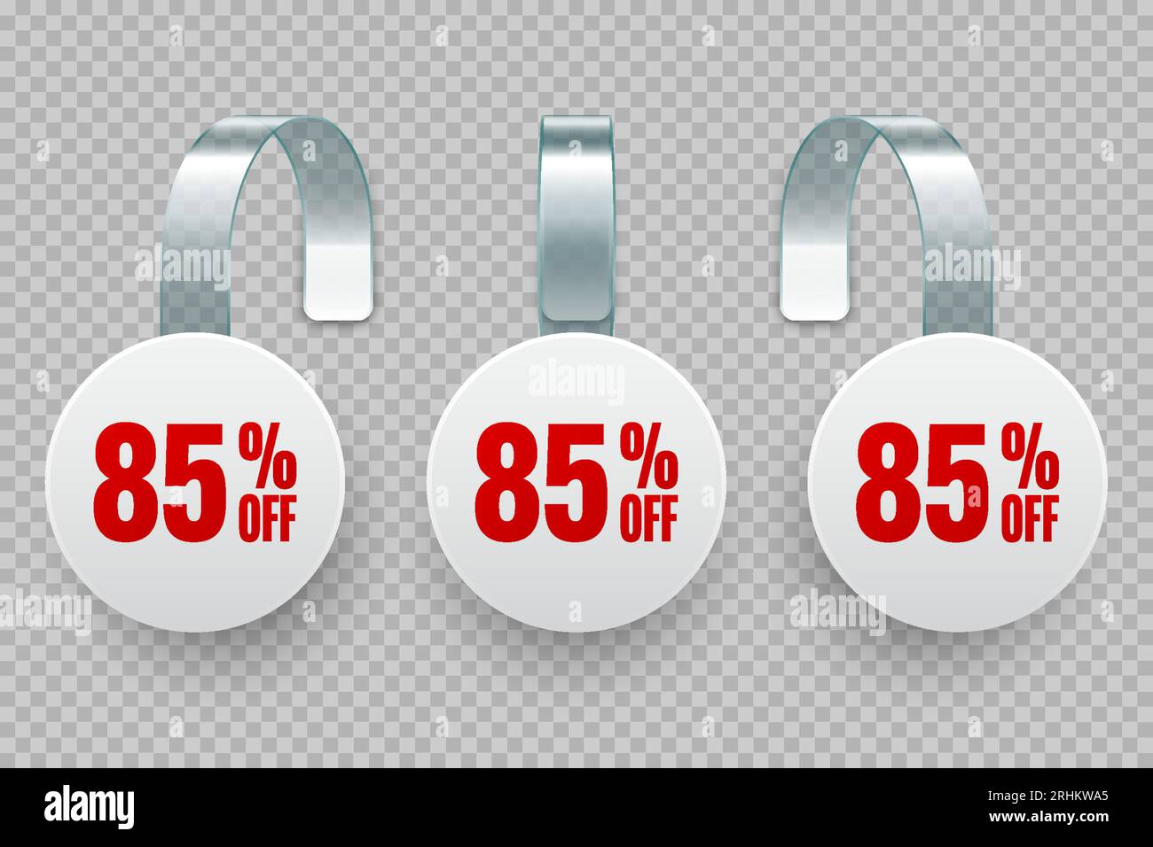 Supermarket promotional wobblers. Realistic white wobbler template for ...