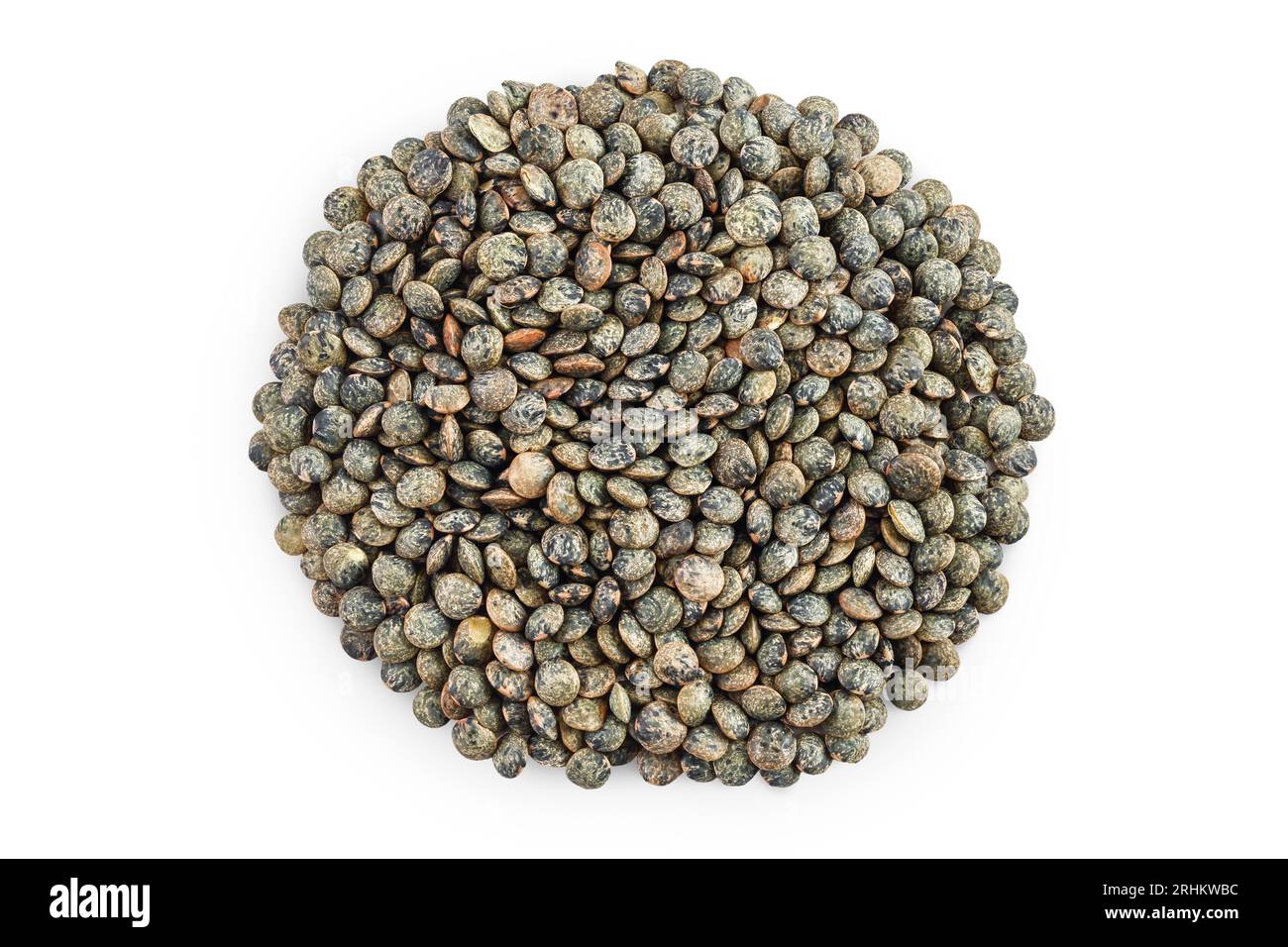 raw french green lentils isolated on white background with full depth of field Stock Photo - Alamy
