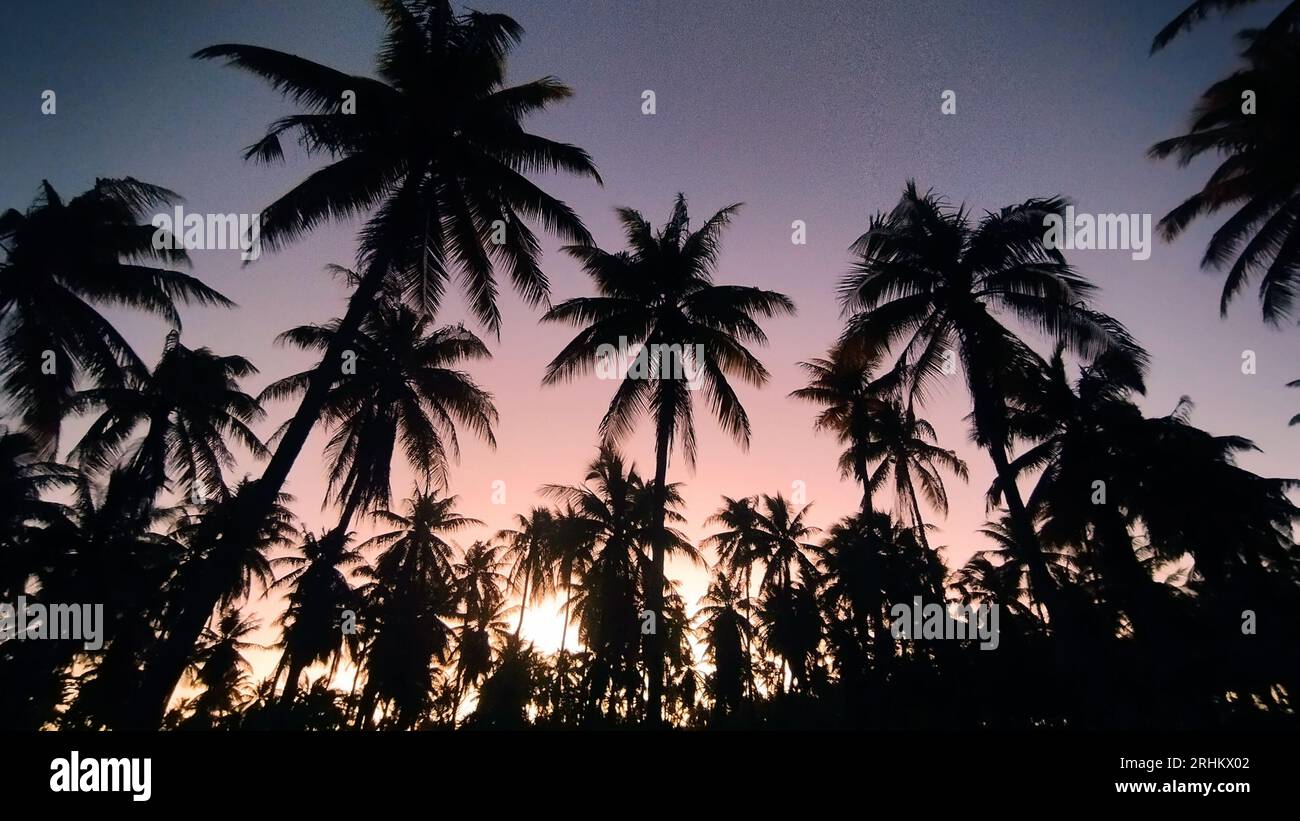 Aerial sunset views of the stunning Bora Bora Atoll; French Polynesia ...