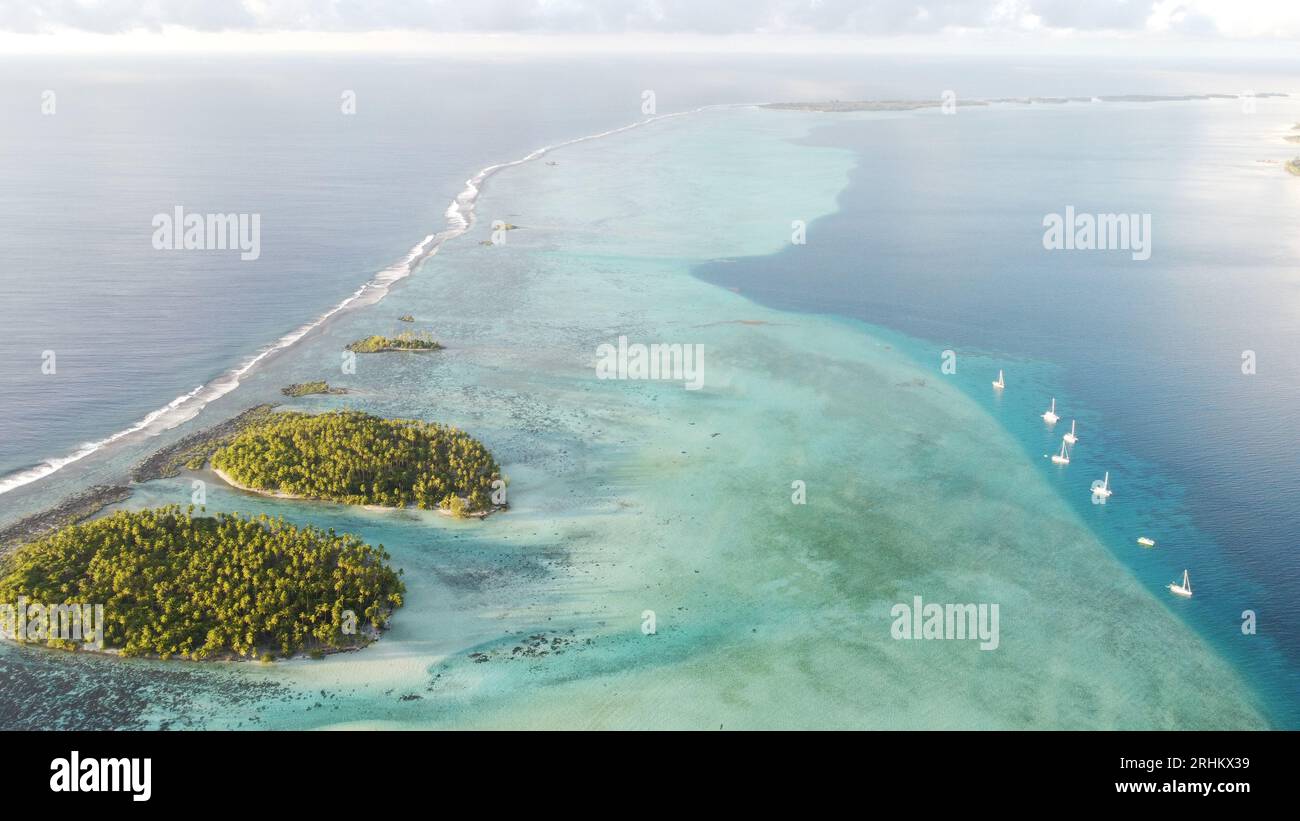 Aerial views of the stunning Bora Bora Atoll; French Polynesia Stock ...
