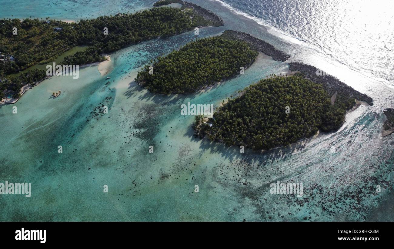 Aerial views of the stunning Bora Bora Atoll; French Polynesia Stock ...