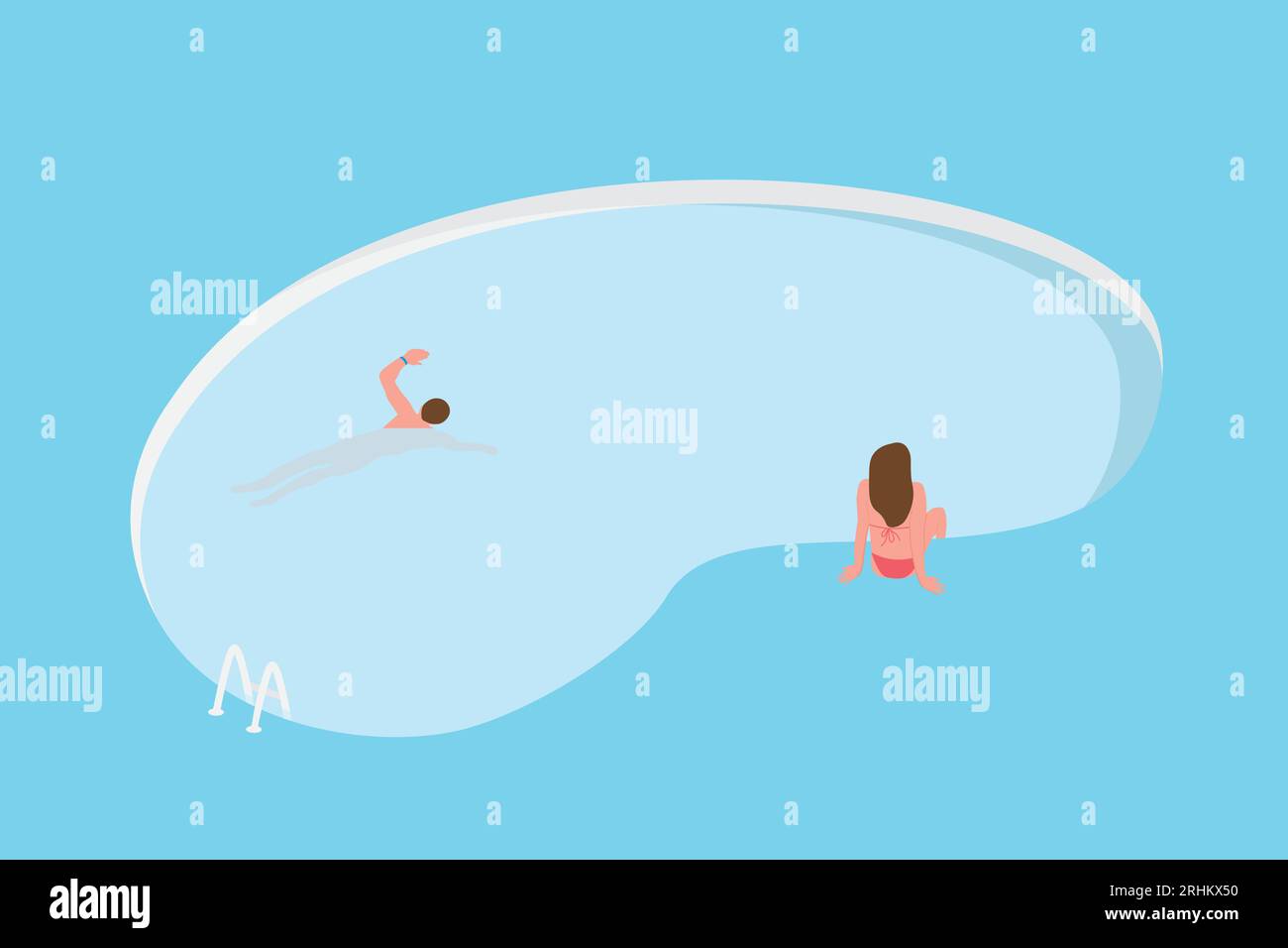 Pool edge outdoor Stock Vector Images - Alamy