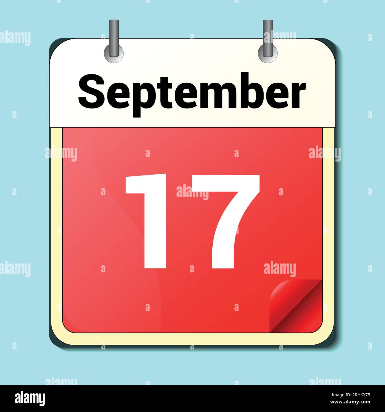 day on the calendar, vector image format, September 17 Stock Vector ...