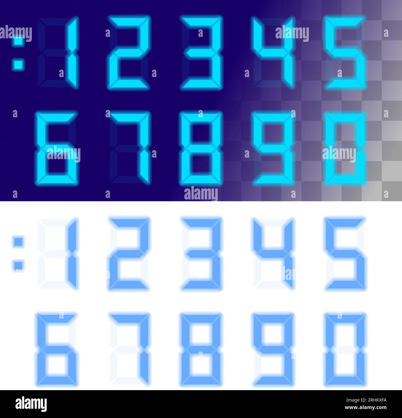 Calculator Digital Numbers on White and Dark-Blue Background with ...
