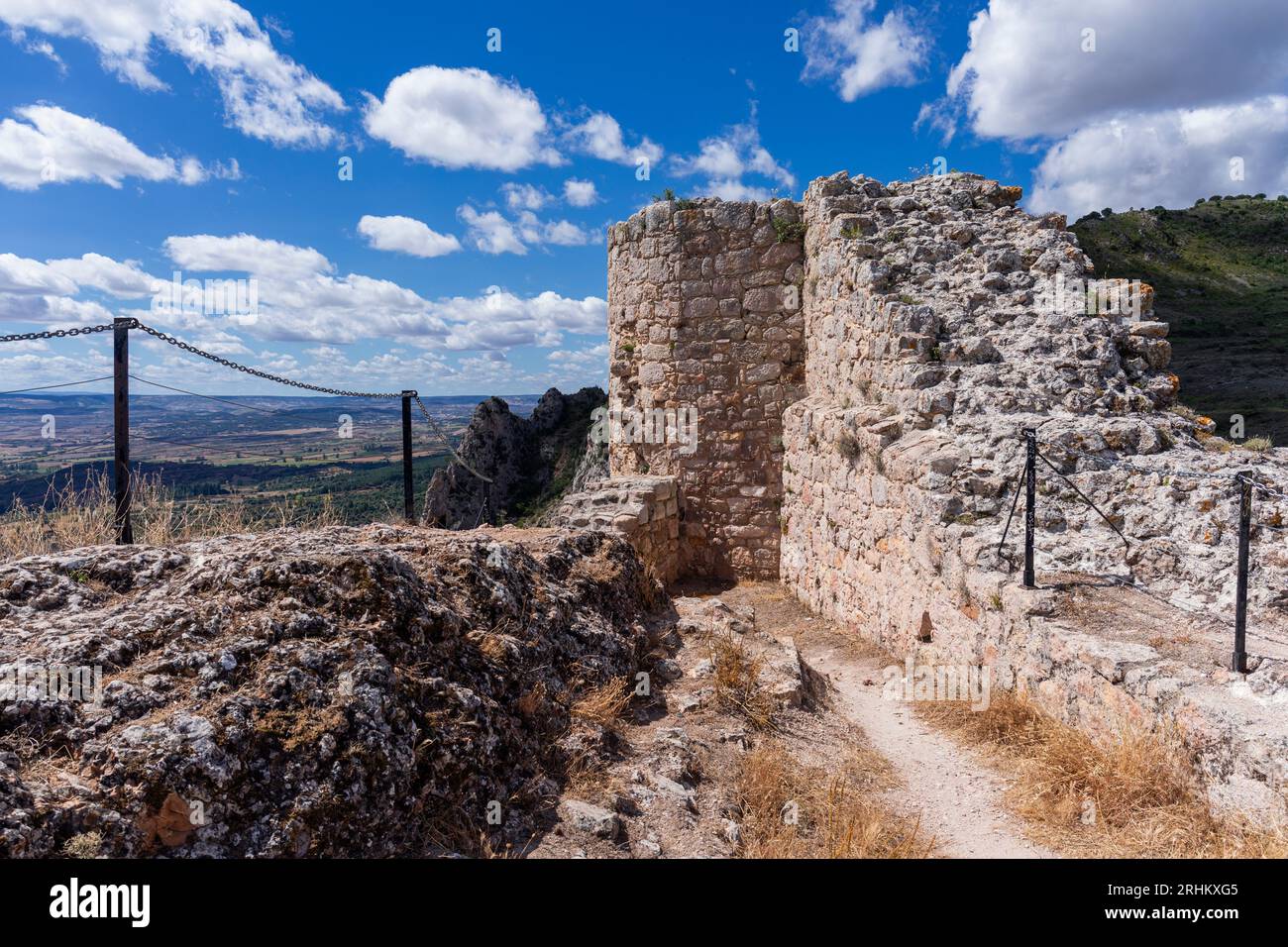 Europe, Spain, Castile and Leon, Poza de la Sal, Rojas Castle with ...