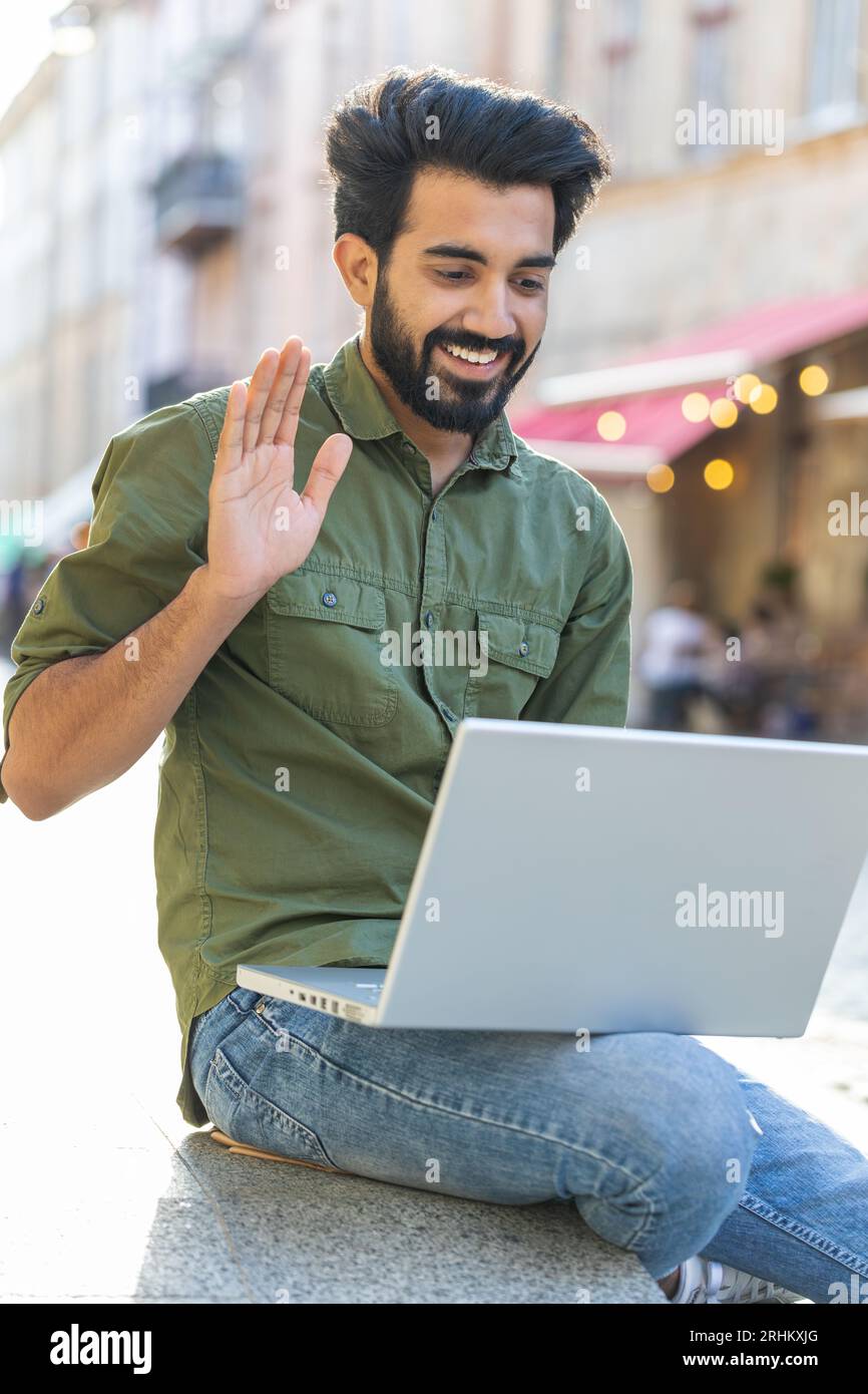 Vertical video man walking in hi-res stock photography and images - Alamy