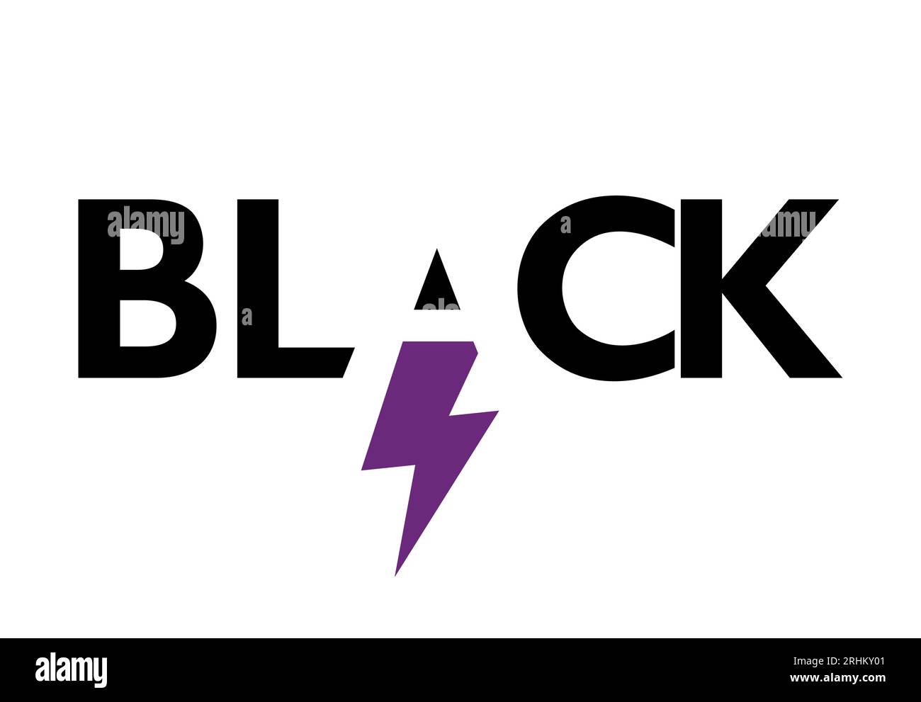 Black. Typographic design for a t-shirt with a word in capital letters ...