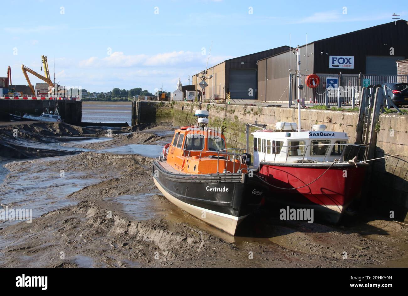 Glasson Dock, Glasson, Lancashire with open sea gate awaiting repair ...