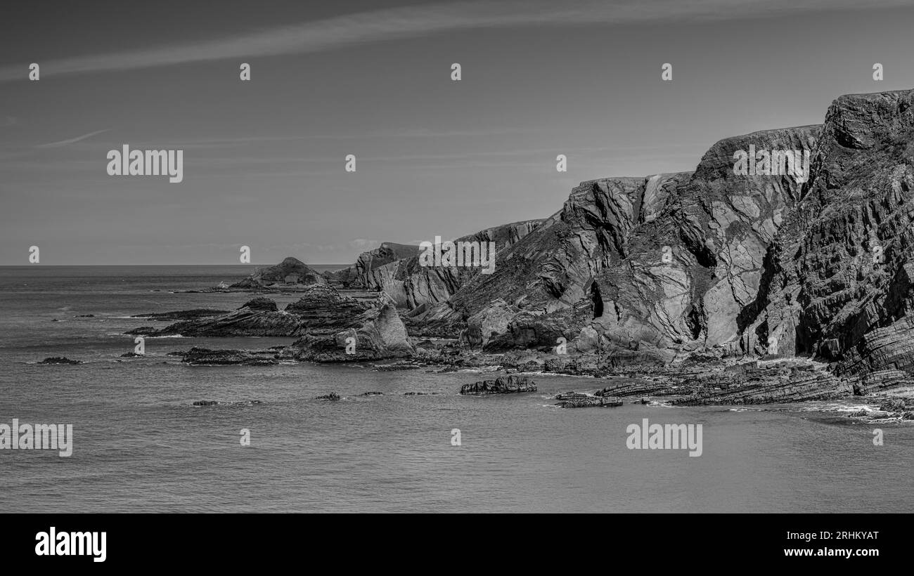 North devon coastal view Black and White Stock Photos & Images - Alamy