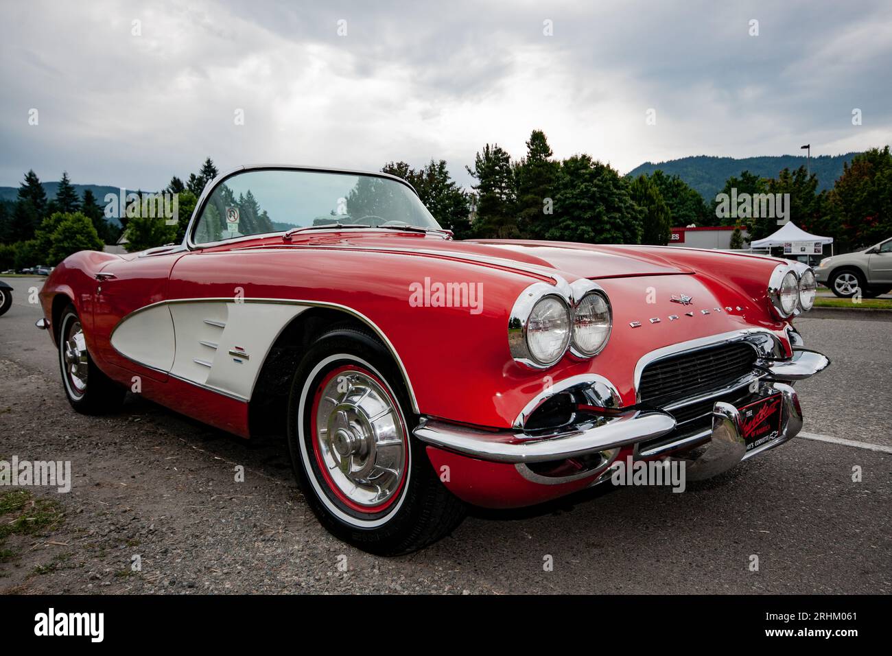 Colour photographs of a range of corvette stingray cars including close ...