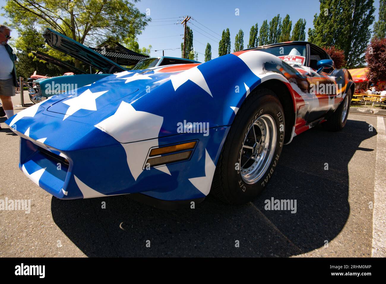 Colour photographs of a range of corvette stingray cars including close ...
