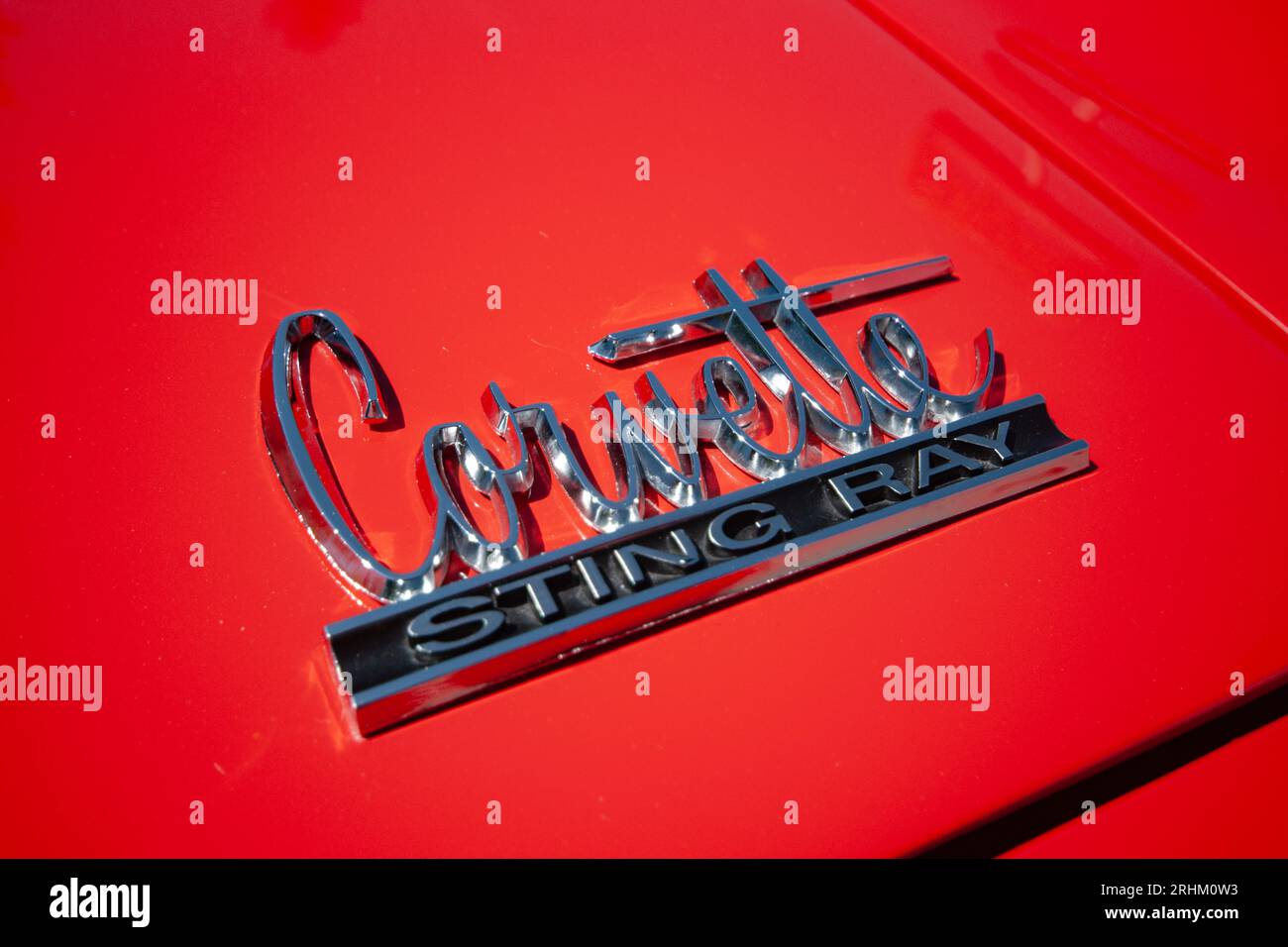 Colour photographs of a range of corvette stingray cars including close ...