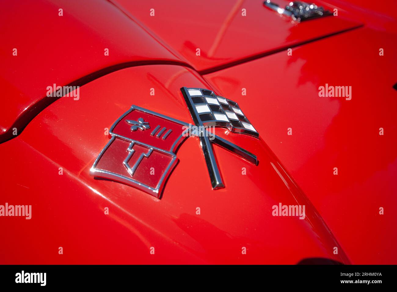 Colour photographs of a range of corvette stingray cars including close ...