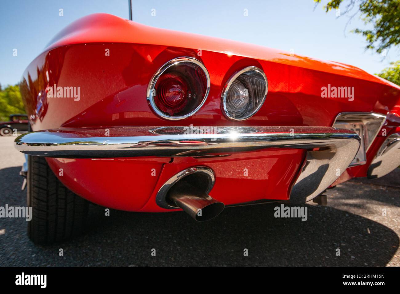 Colour photographs of a range of corvette stingray cars including close ...