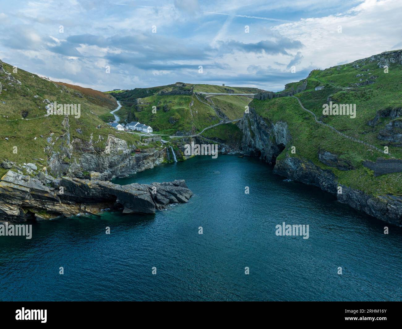 Aerial photograph of Tintagel castle, Cornwall, England. Tintagel ...