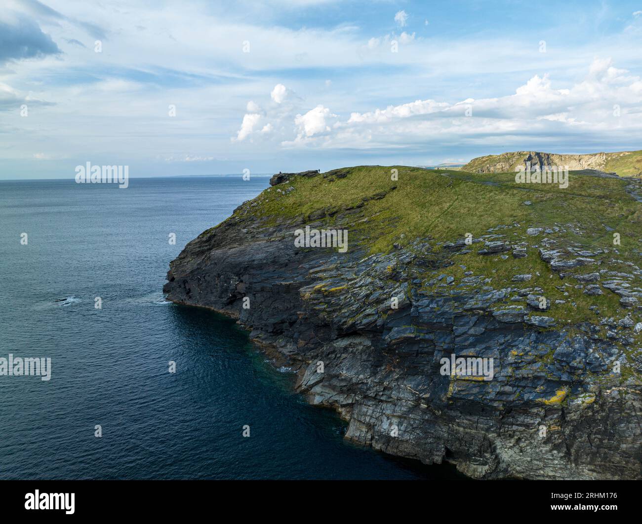 Aerial photograph of Tintagel castle, Cornwall, England. Tintagel ...