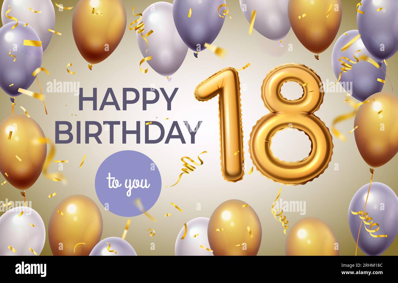 Happy 18th birthday balloons Stock Vector Images - Alamy