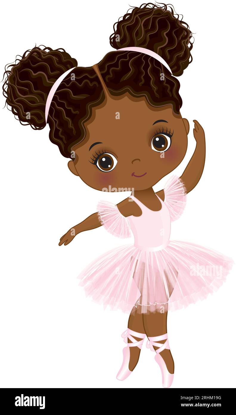 Vector Little African American Ballerina Dancing Stock Vector Image And Art Alamy