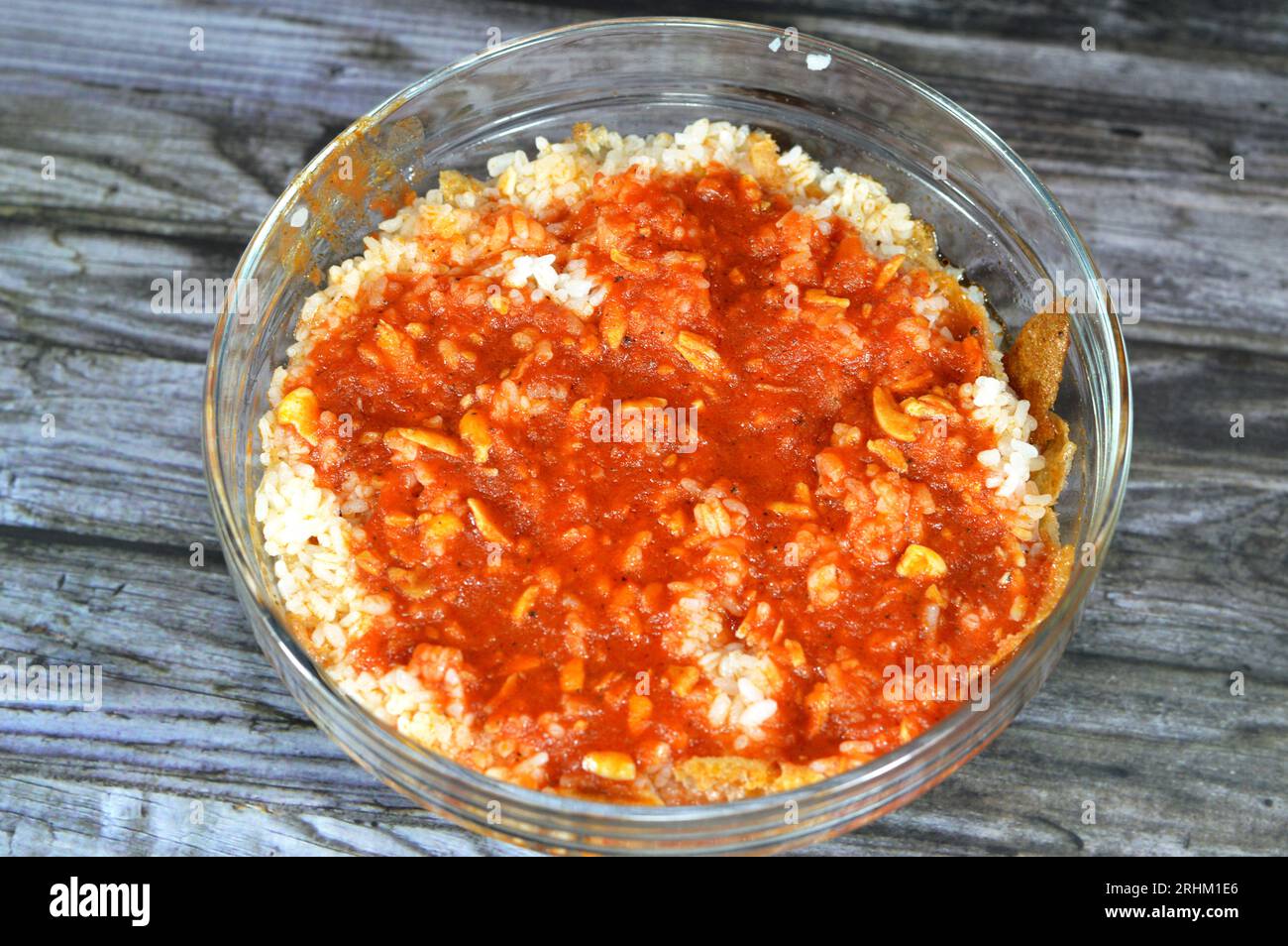 Arabic Egyptian cuisine, Egyptian oriental Fattah with white rice and ...