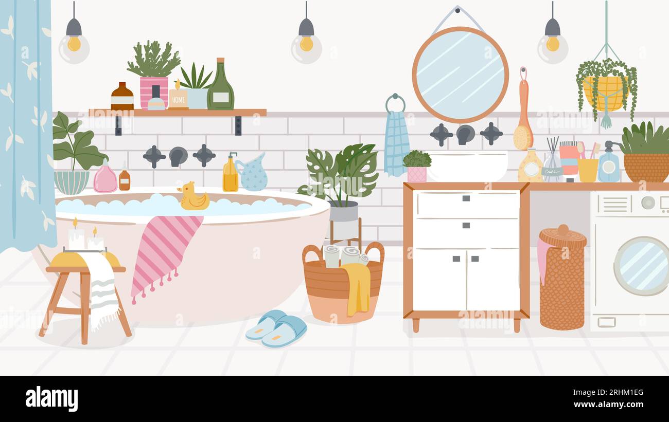 Cartoon bathroom hi-res stock photography and images - Alamy