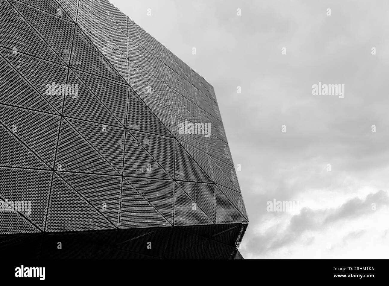 Black and white tone, Exterior view of mixture various triangular ...