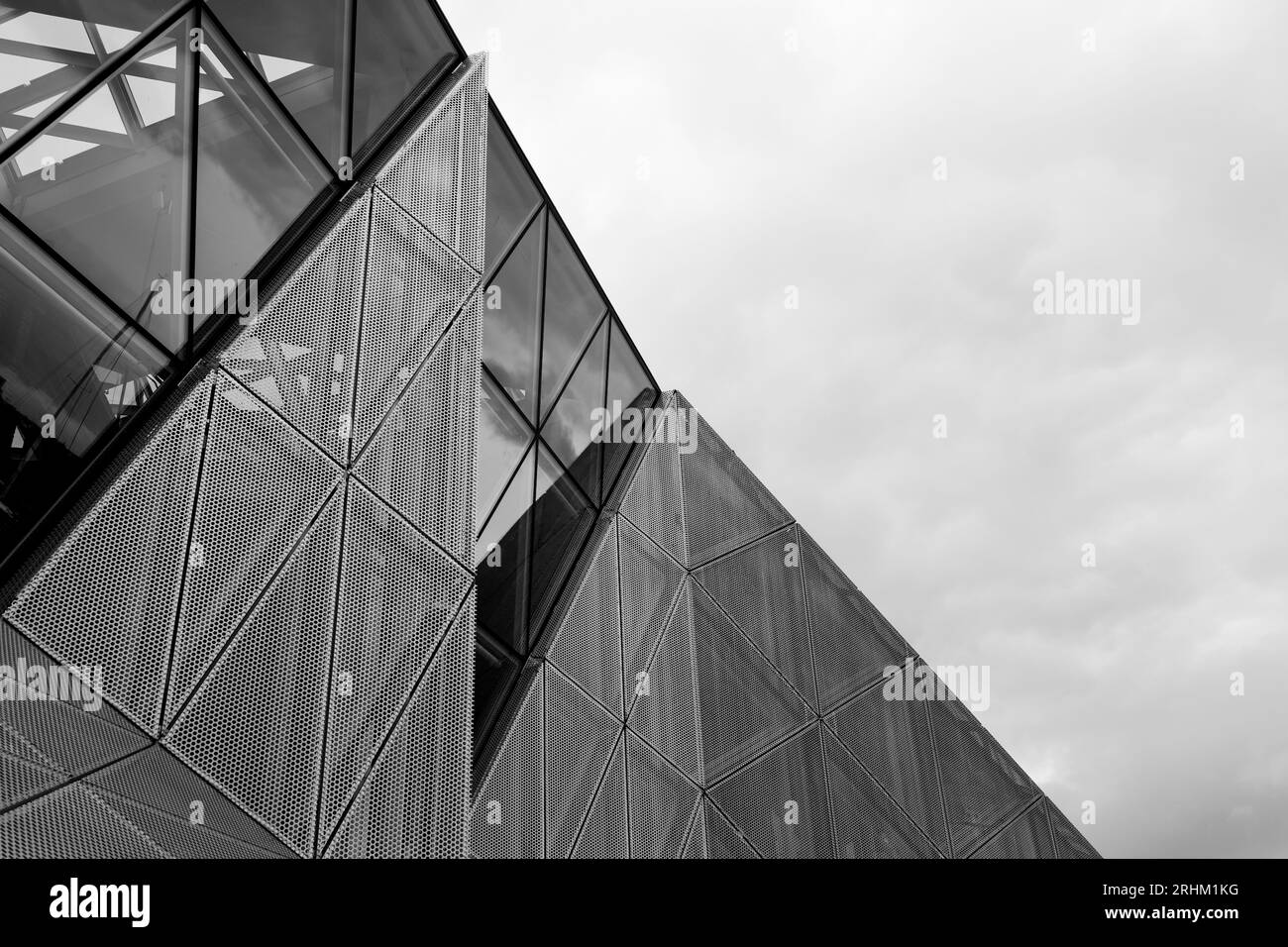 Black and white tone, Exterior view of mixture various triangular ...