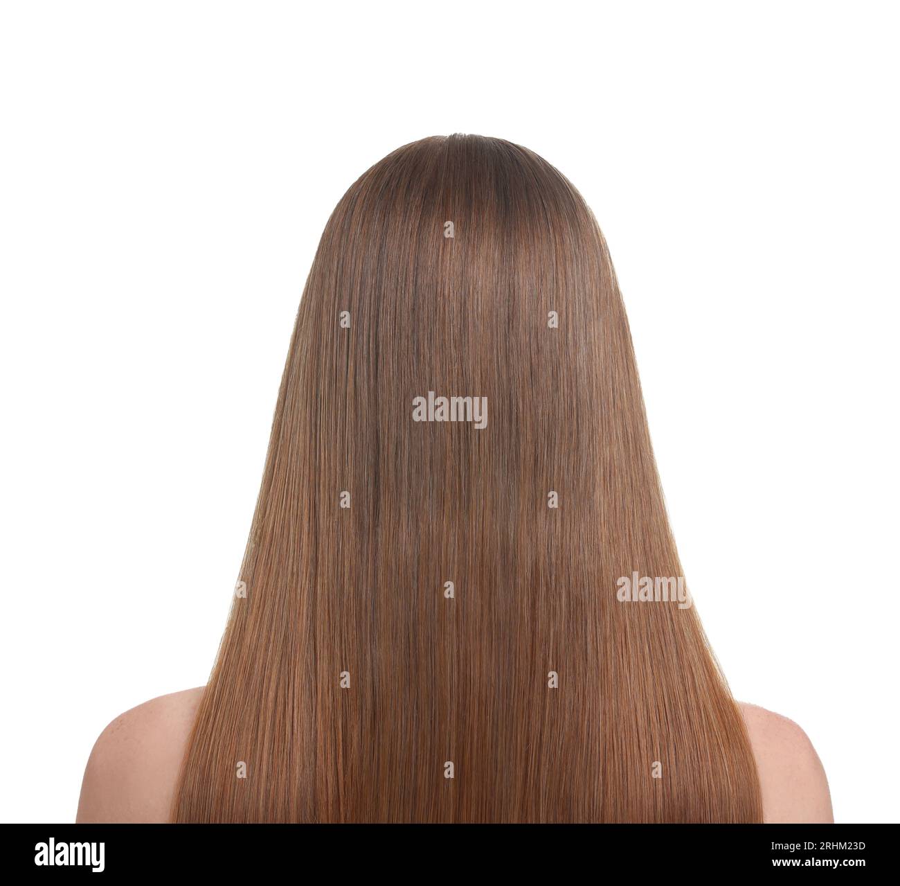 Woman with healthy hair on white background, back view Stock Photo - Alamy