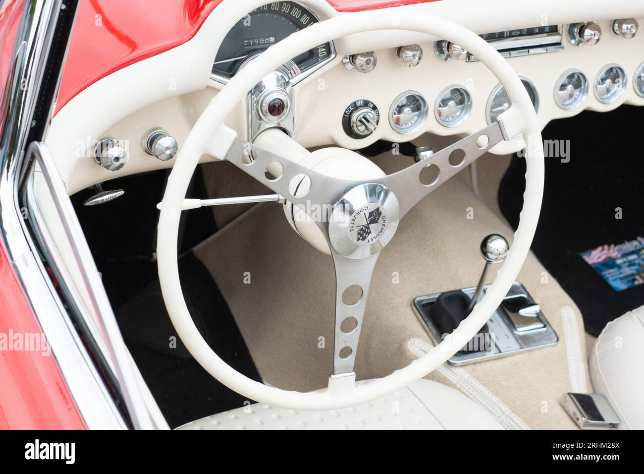 Colour photographs of a range of corvette stingray cars including close ...