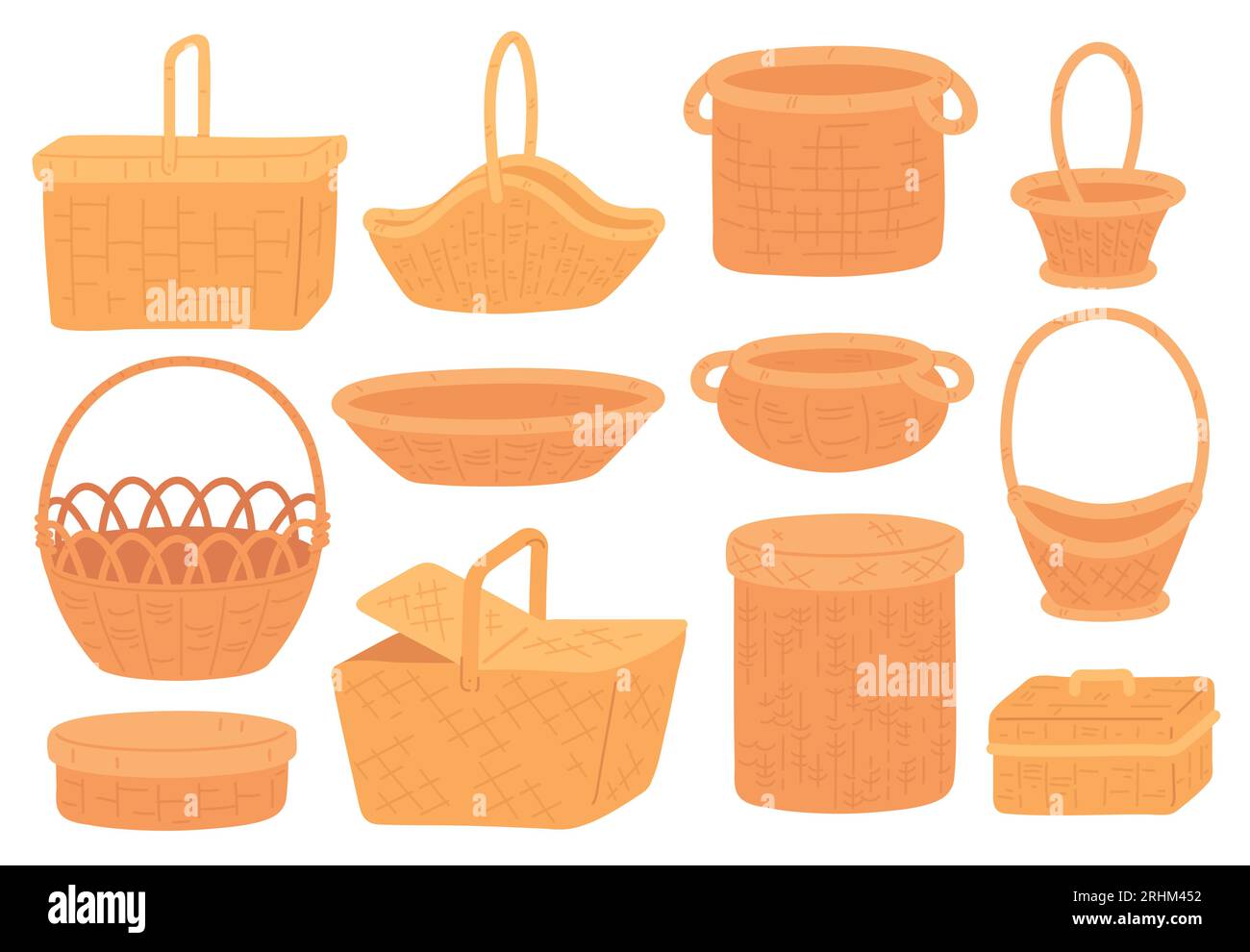 Weave wicker basket Stock Vector Images - Alamy