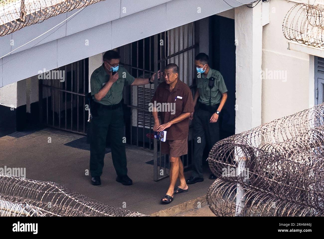 Jimmy Lai walks through the Stanley prison in Hong Kong, Friday, July 28, 2023. The Associated ...