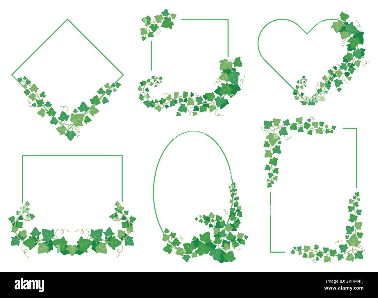 Heart border ivy leaves vector Cut Out Stock Images & Pictures - Alamy
