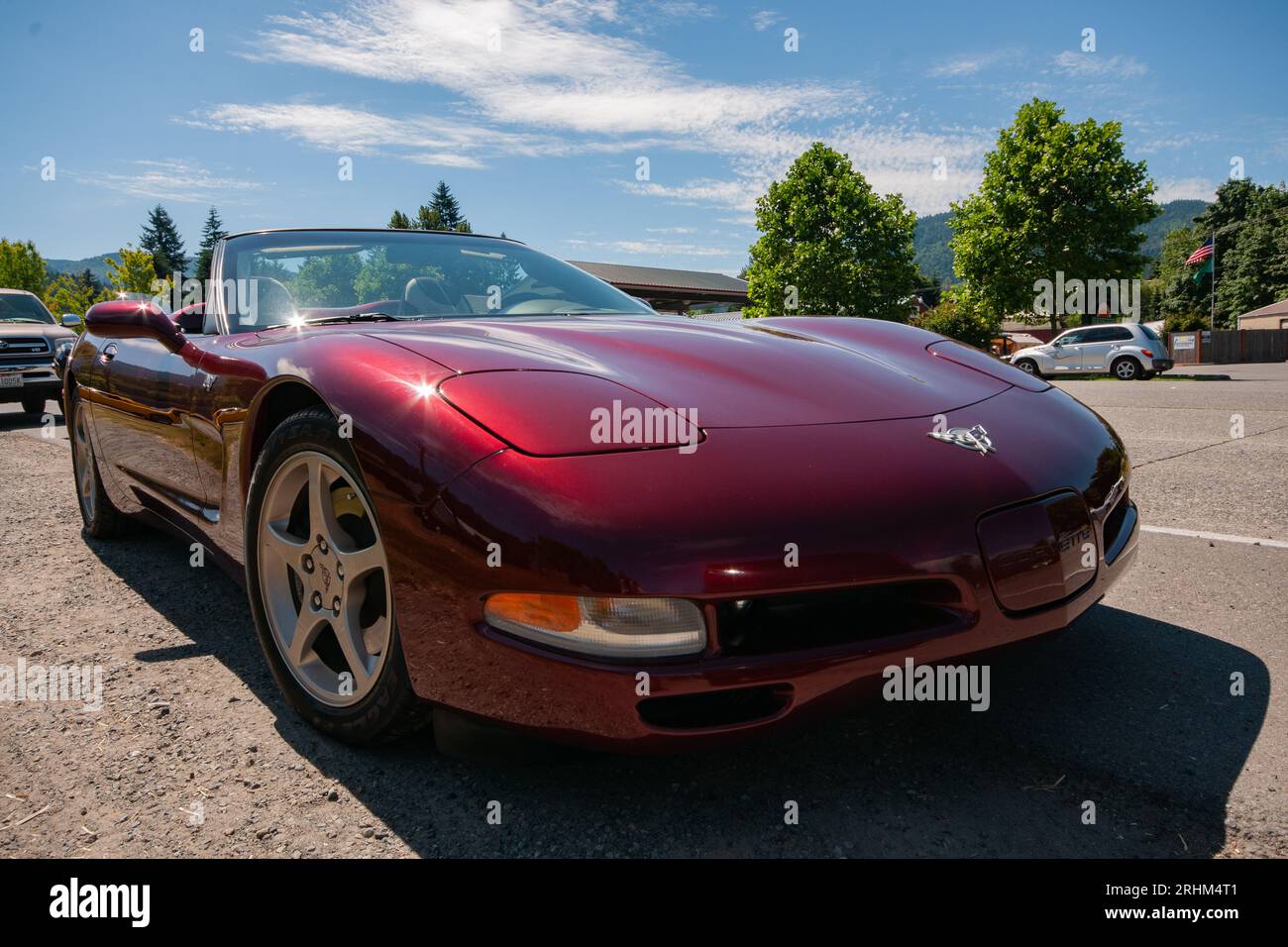 Colour photographs of a range of corvette stingray cars including close ...