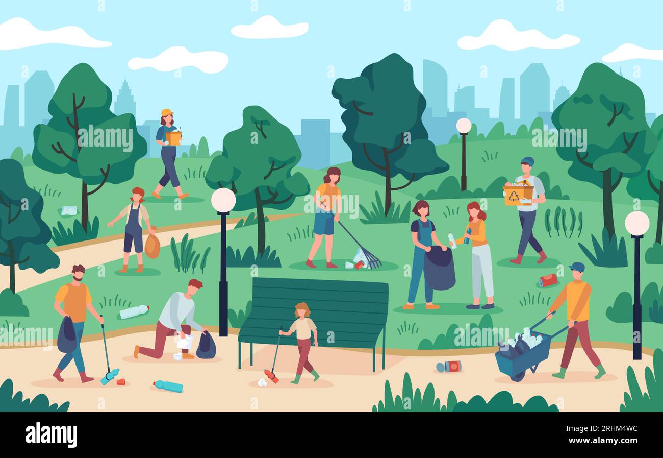 Cleaning park Stock Vector Images - Alamy