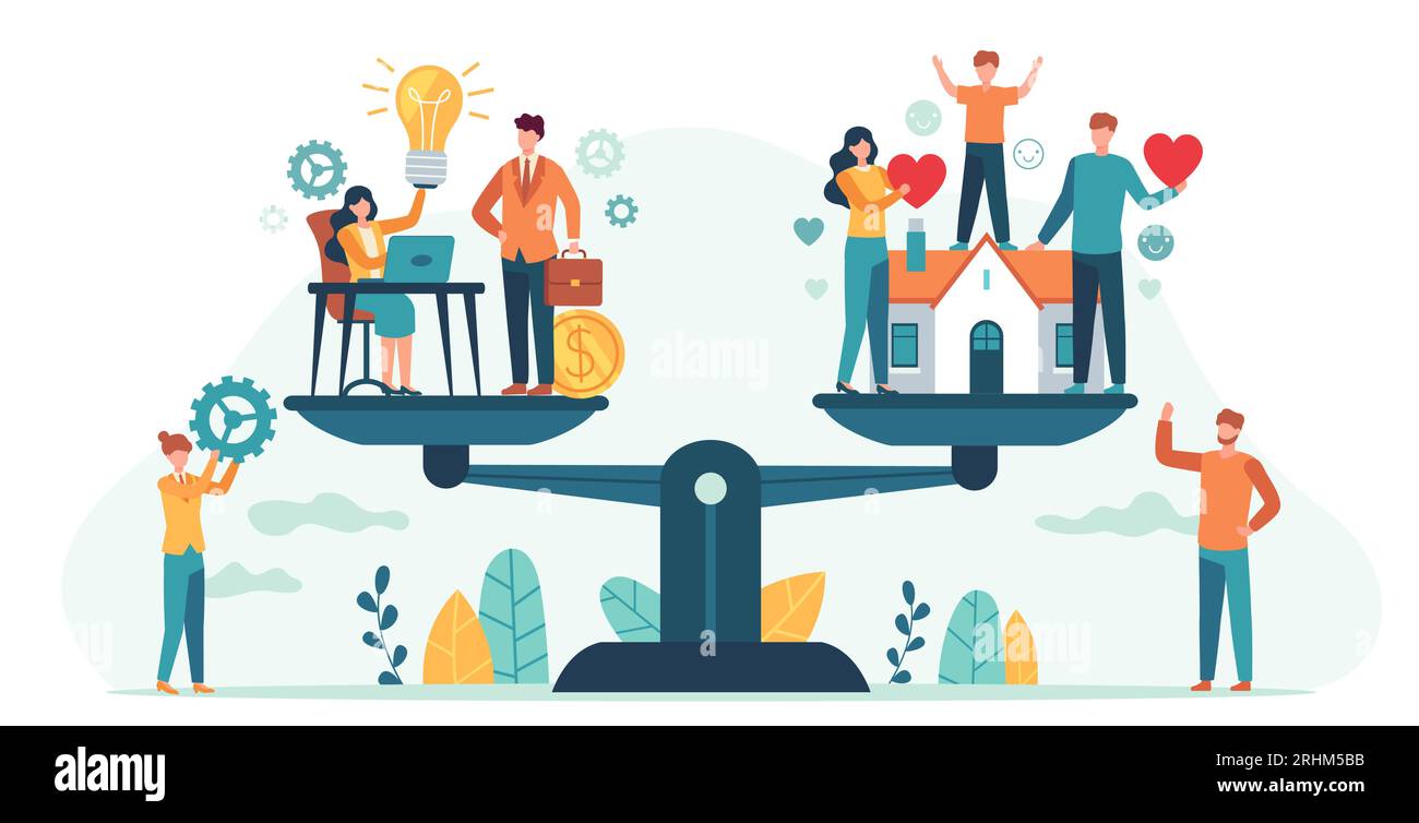 Work life balance cartoon woman hi-res stock photography and images - Alamy