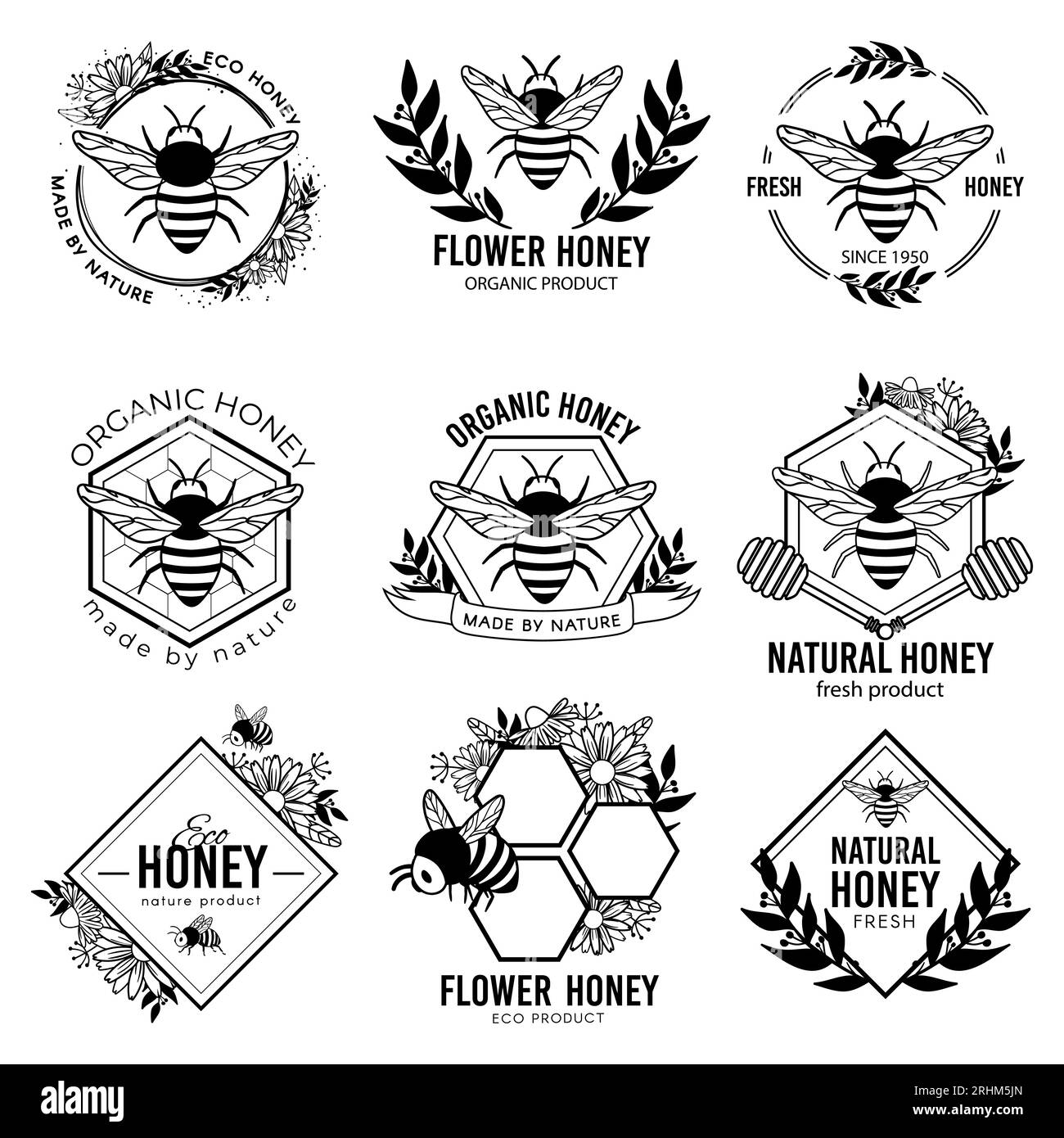 Propolis vector vectors Black and White Stock Photos & Images - Alamy