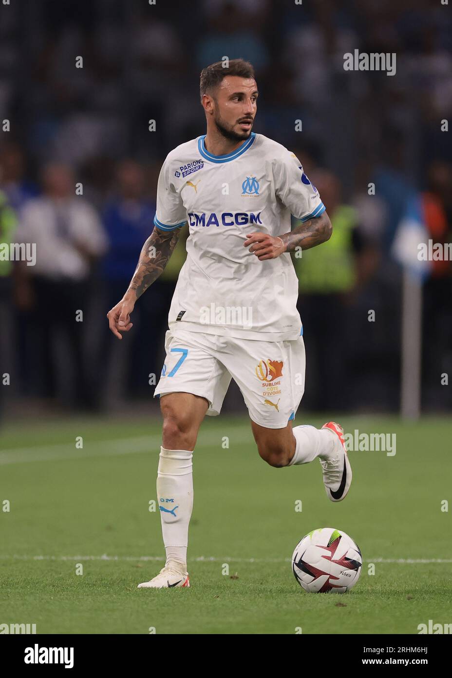 Marseille, 15th August 2023. Jonathan Clauss of Olympique De Marseille ...