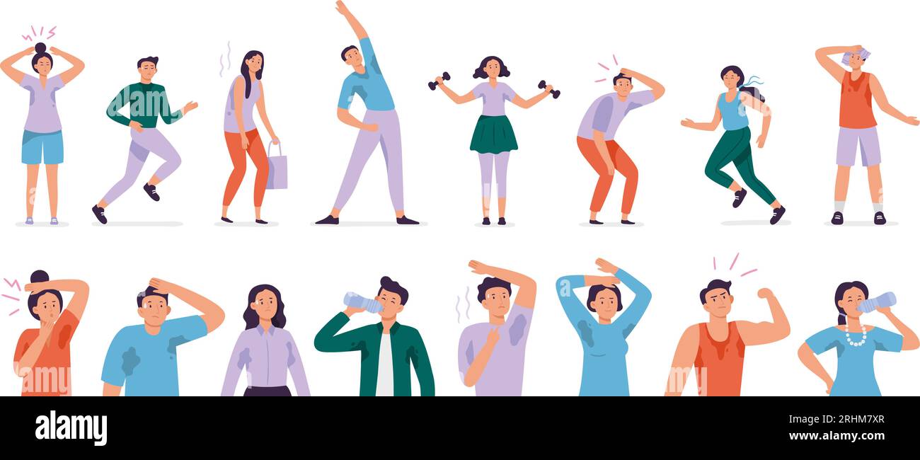 Excessive sweating woman Stock Vector Images - Alamy