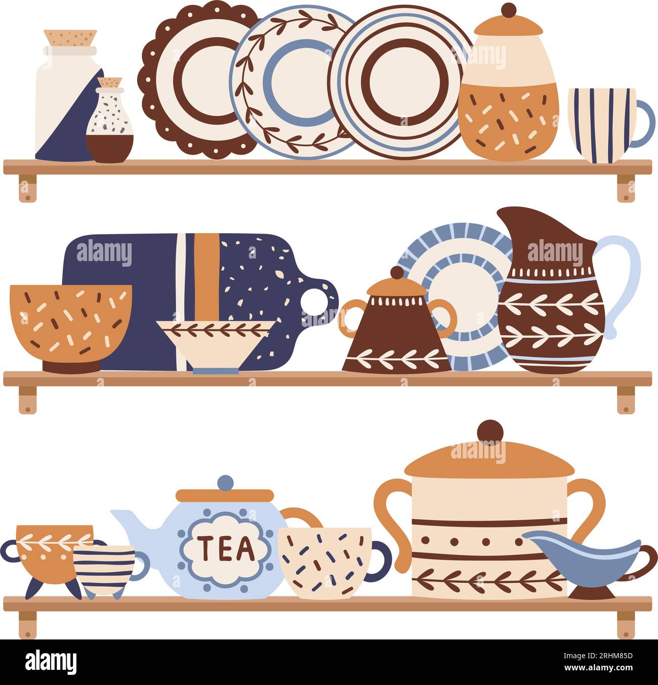 Rustic pottery display Stock Vector Images - Alamy