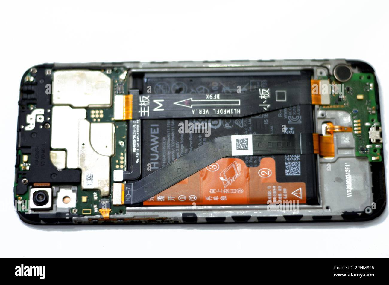 Cairo, Egypt, August 3 2023: Huawei Smartphone cellular mobile device ...