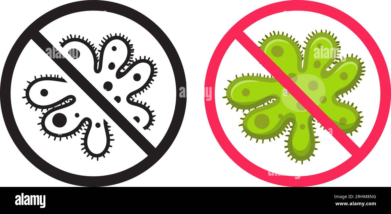 Red color bacteria icon Stock Vector Images - Alamy