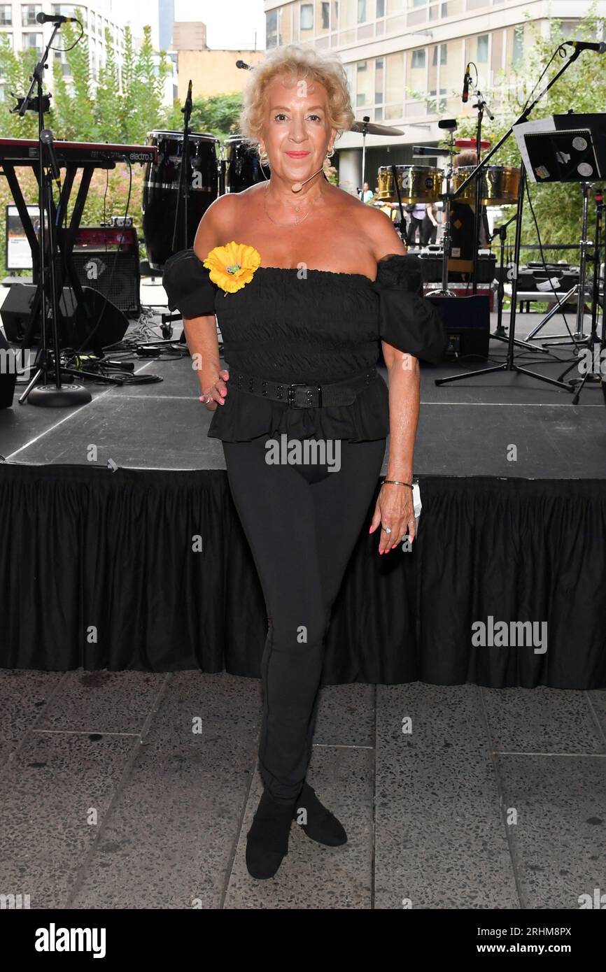 New York, USA. 17th Aug, 2023. Lillian Colon is seen as Salsa dancers ...